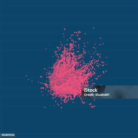 유성 비행 우주 개체입니다 동적 방출 입자 배열입니다 미래 지향적인 디자인입니다 추상적인 배경입니다 3 차원 벡터 그림입니다 3차원 형태에 대한 스톡 벡터 아트 및 기타