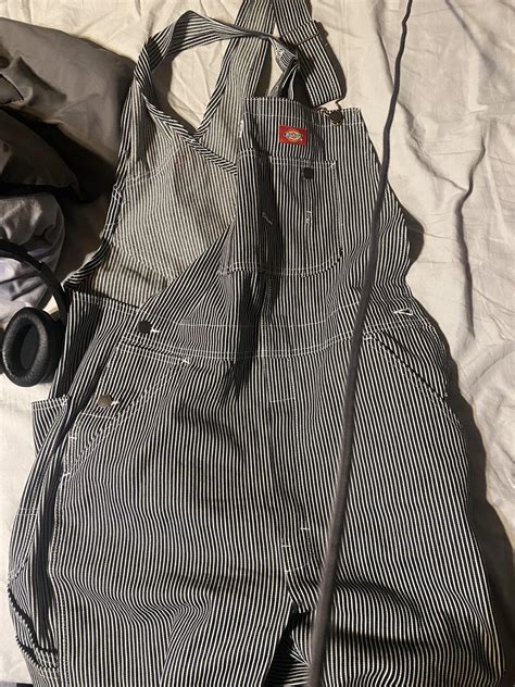 Dickies Striped Conductor Style Bib Overalls 34wx30l R Abdlmarket