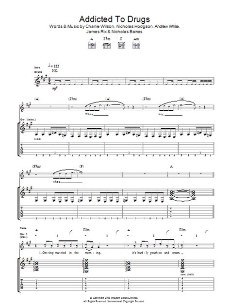 Addicted To Drugs By Kaiser Chiefs Guitar Tab Guitar Instructor