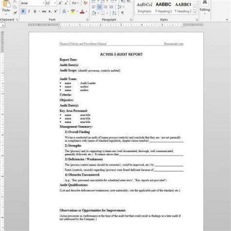 Ssae 16 Report Template Professional Templates Professional Templates