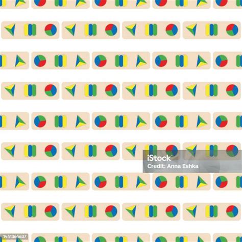 어린이 게임을위한 나무 장난감 몬테소리 주제와 아기 원활한 패턴 미취학 아동을위한 교육 논리 장난감 유아 발달을위한 몬테소리 시스템 0명에 대한 스톡 벡터 아트 및 기타