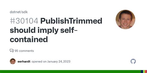 publishtrimmed should imply self contained · issue 30104 · dotnet sdk