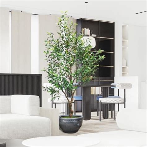 Faux Olive Tree Artificial Indoor 7 Ft Borojinmed Fake Olive Tree