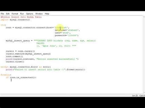 Python Insert Into MySQL Table Python Mysql Insert