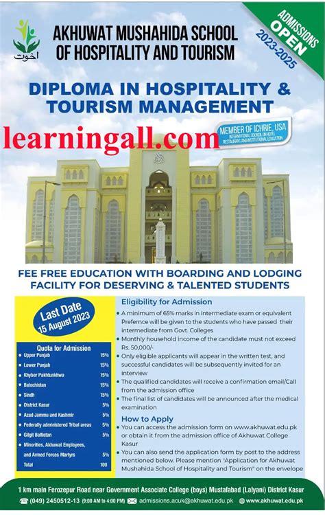Free Hospitality And Tourism Management Course In Pakistan