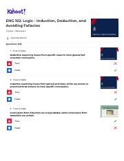 Understanding Logic Induction Deduction And Fallacies Course Hero