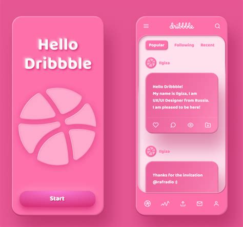 dribble sample · issue 53 · idean flutter neumorphic · github