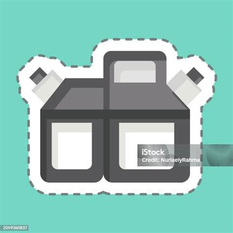 스티커 라인은 연료 탱크를 잘라냅니다 차고 기호와 관련이 있습니다 심플한 디자인 편집 가능 간단한 일러스트레이션 가솔린에 대한 스톡 벡터 아트 및 기타 이미지 Istock