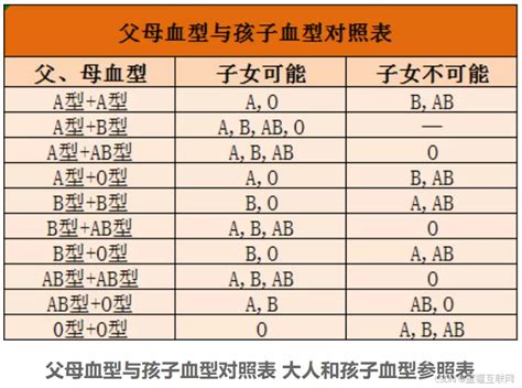 父母血型与子女血型对照表 父母血型与孩子血型对照表 csdn博客