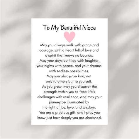 Blessing For Niece Card Printable Christian Card Digital Download Niece