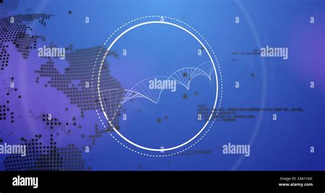 Image Of Spinning Dna Structure Spinning Globe And Data Processing