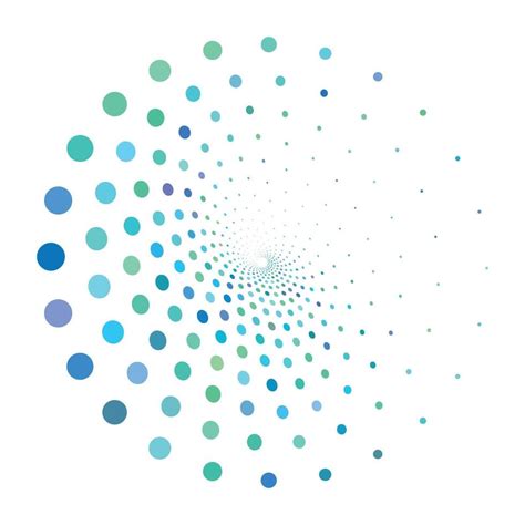 Dotted Circles Pattern Abstract Half Tone Graphic Set Circular Textured Round Spiral Frame