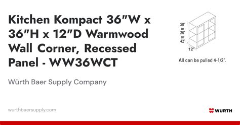 Kitchen Kompact 36w X 36h X 12d Warmwood Wall Corner Recessed Panel