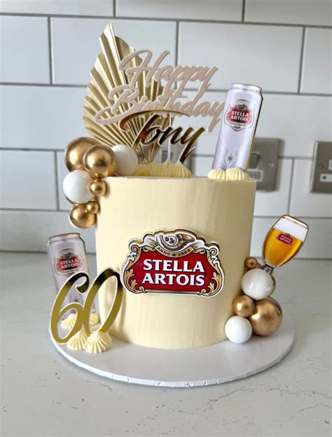 Stella Artois Cake Topper Personalised Beer Birthday Cake Decoration
