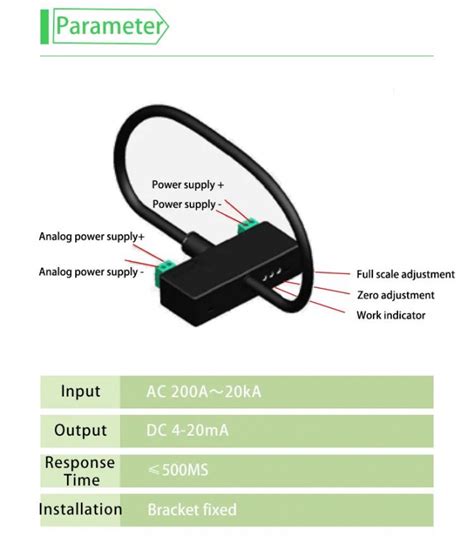Acrel BR AI 200 1000A Rogowski Coil Transducer Power Supply DC24V Conduct The Real Time Ac
