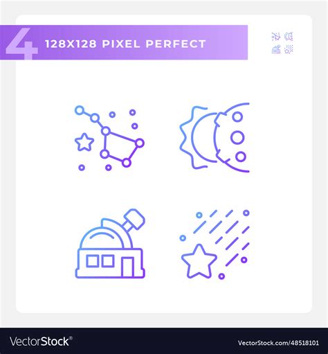Astronomy Science Pixel Perfect Gradient Linear Vector Image