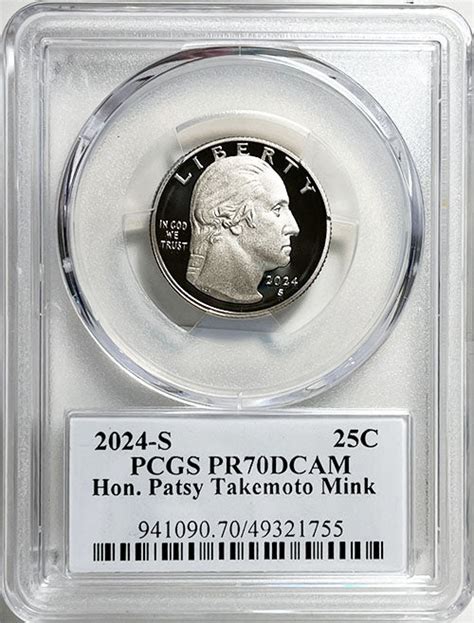2024 Pcgs Certified American Women Quarter Hon Patsy Takemoto Mink Wi
