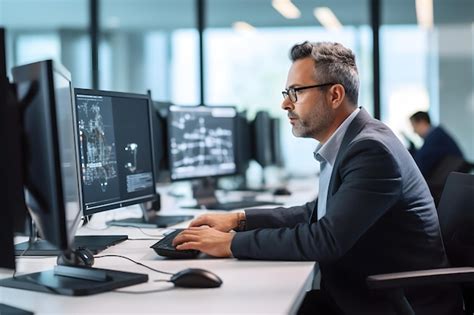 Premium Photo Cybersecurity Expert Working On Computer