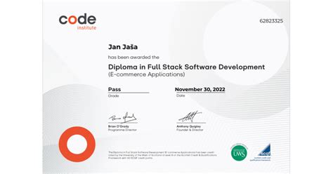 Diploma In Full Stack Software Development E Commerce Applications