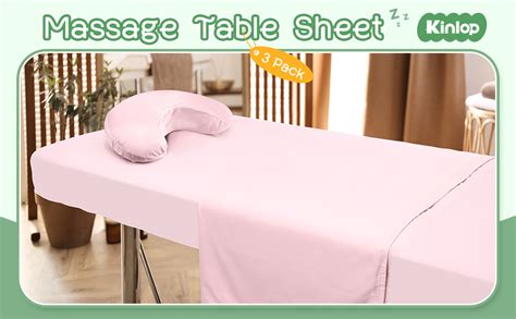 Kinlop 3 Sets Microfiber Massage Table Sheet Set 3 Colors