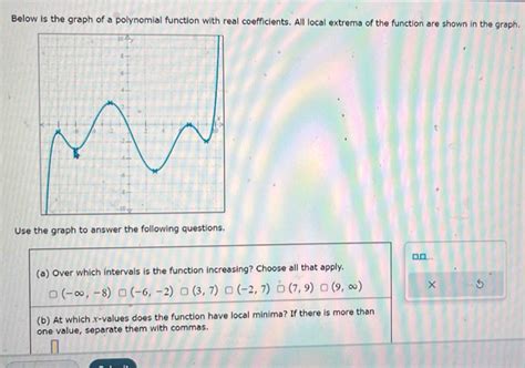 Below Is The Graph Of A Polynomial Function With Real Coefficients All Local Extrema Of T [math]