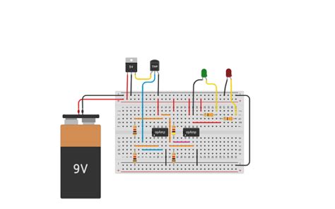 circuit design rangkaian deteksi suhu tinkercad