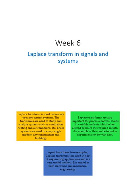 Lecture Week 6 Laplace Pdf Laplace Transform Applied Mathematics