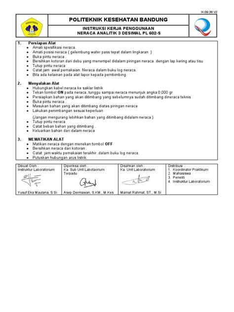 Ik Penggunaan Neraca Teknis Pdf