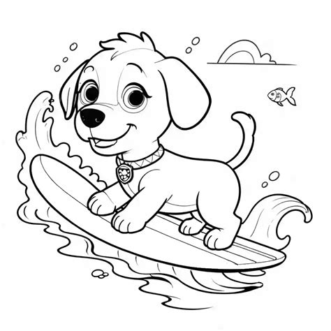 הרפתקת גלישה של זומה הלברדור מעמוד צביעה של מפרץ ההרפתקאות ⚡ דף בצבע