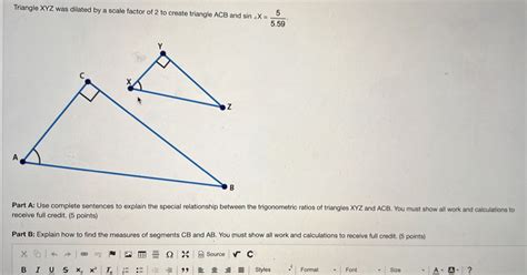 Solved Triangle Xyz Was Dilated By A Scale Factor Of 2 To Create