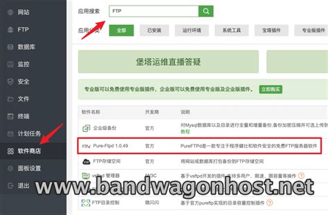 搬瓦工宝塔建站教程宝塔面板安装 FTP添加 FTP 用户并上传文件教程 Bandwagonhost中文网 Bandwagonhost中文网