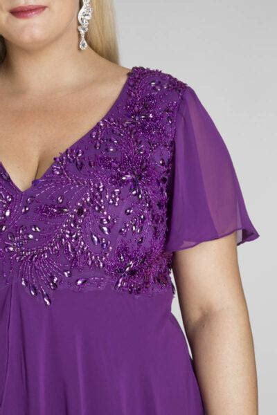 Flattering Plus Size Evening Dress Chiffon And Beading Bliss