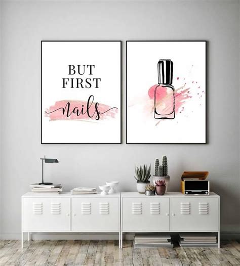 Nail Salon Decor Salon Print But First Nails Salon Wall Art Nail Art