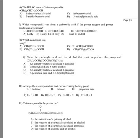 Solved 1 Which Of The Following Is 4 Ethyl 3 Hexanone B A