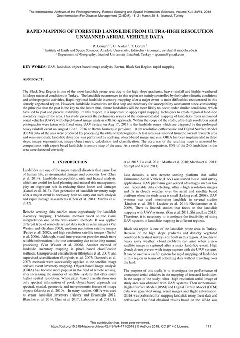 pdf rapid mapping of forested landslide from ultra high resolution unmanned aerial vehicle data