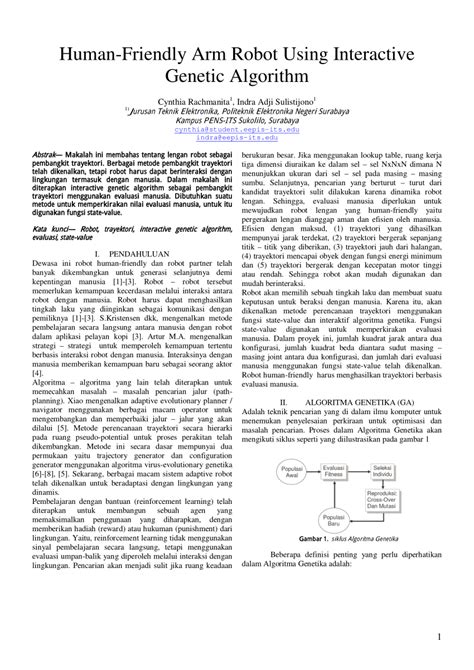 Pdf Human Friendly Arm Robot Using Interactive Genetic Algorithm