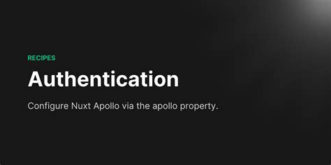 Authentication Nuxt Apollo Docs
