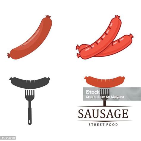 소시지 로고 템플릿입니다 길거리 음식 로고 아이콘입니다 거리에 대한 스톡 벡터 아트 및 기타 이미지 거리 건강에 좋지 않은 음식 고기 Istock