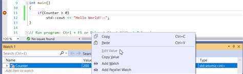 C Cannot Edit An Stdatomic Value In Visual Studio Debugger