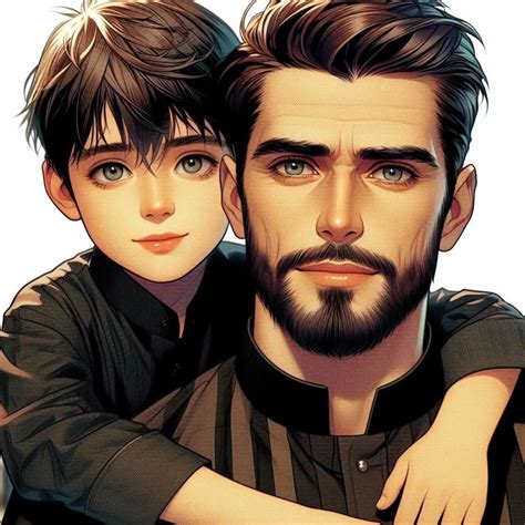 Dad And Son In 2024 Character Portraits Dad Images Korean Art