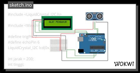 Alat Ukur Tinggi Badan Wokwi Wokwi ESP32 STM32 Arduino Simulator