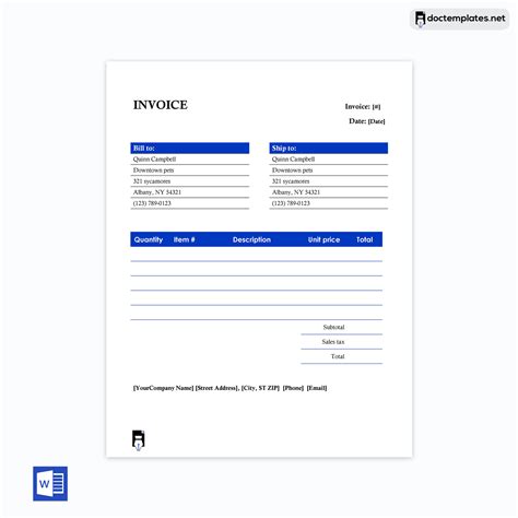 12 Free Invoice Templates For Word Excel