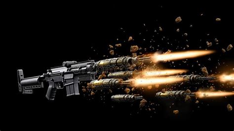 Firing Assault Riffle Shooting Firepower Bullets Generative Ai Stock Illustration Illustration