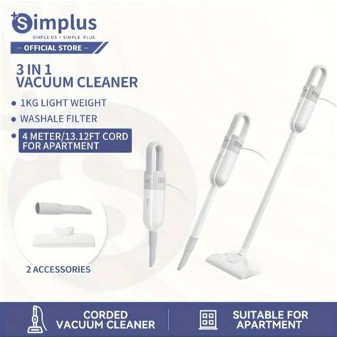 เครื่องดูดฝุ่นแบบมีสาย Simplus Xcqh002 12000pa แรงดูดสูง 2 หัวแปรง 4 เมตร Shopee Thailand