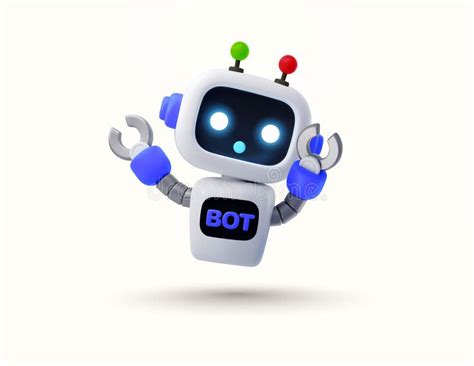 3d Smart And Cute Robot With Head And Body Greeting Pose Isolated On