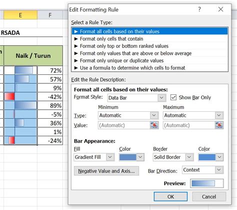 Cara Mudah Membandingkan Data Dengan Data Bar Conditional Formatting Depot Excel