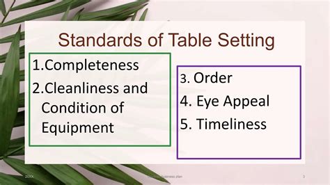 TABLE SET UP AND DIFFERENT TABLE GUIDELINES Pptx