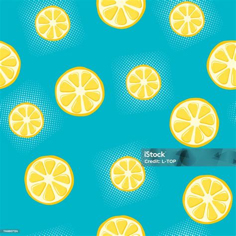 노란 레몬과 여름 완벽 한 패턴입니다 과일 반복 배경입니다 직물에 벡터 밝은 인쇄 0명에 대한 스톡 벡터 아트 및 기타 이미지 0명 감귤류 과일 건강한 생활방식