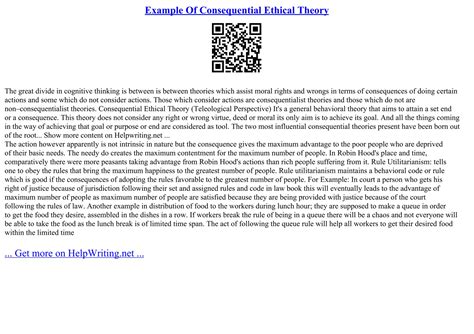 Example Of Consequential Ethical Theory Ppt