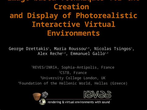 Ppt Image Based Techniques For The Creation And Display Of Photorealistic Interactive Virtual